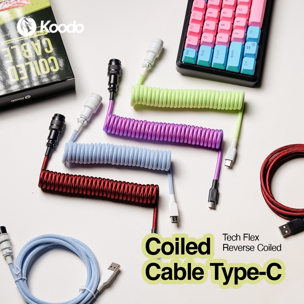 Jual Type C Reverse Coiled Cable Mechanical Keyboard by Koodo | Shopee ...