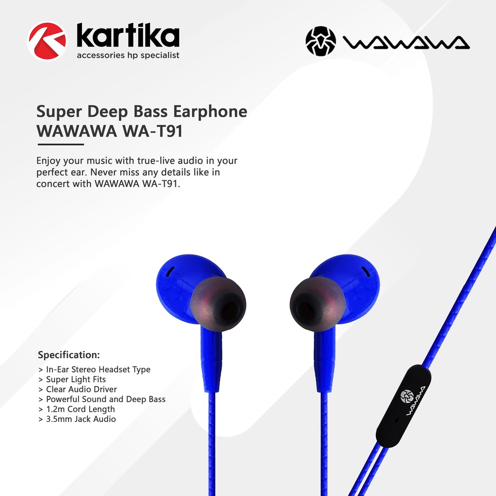 Jual WAWAWA WA-T91 In Ear Stereo Headset Powerful Sound and Deep Bass ...