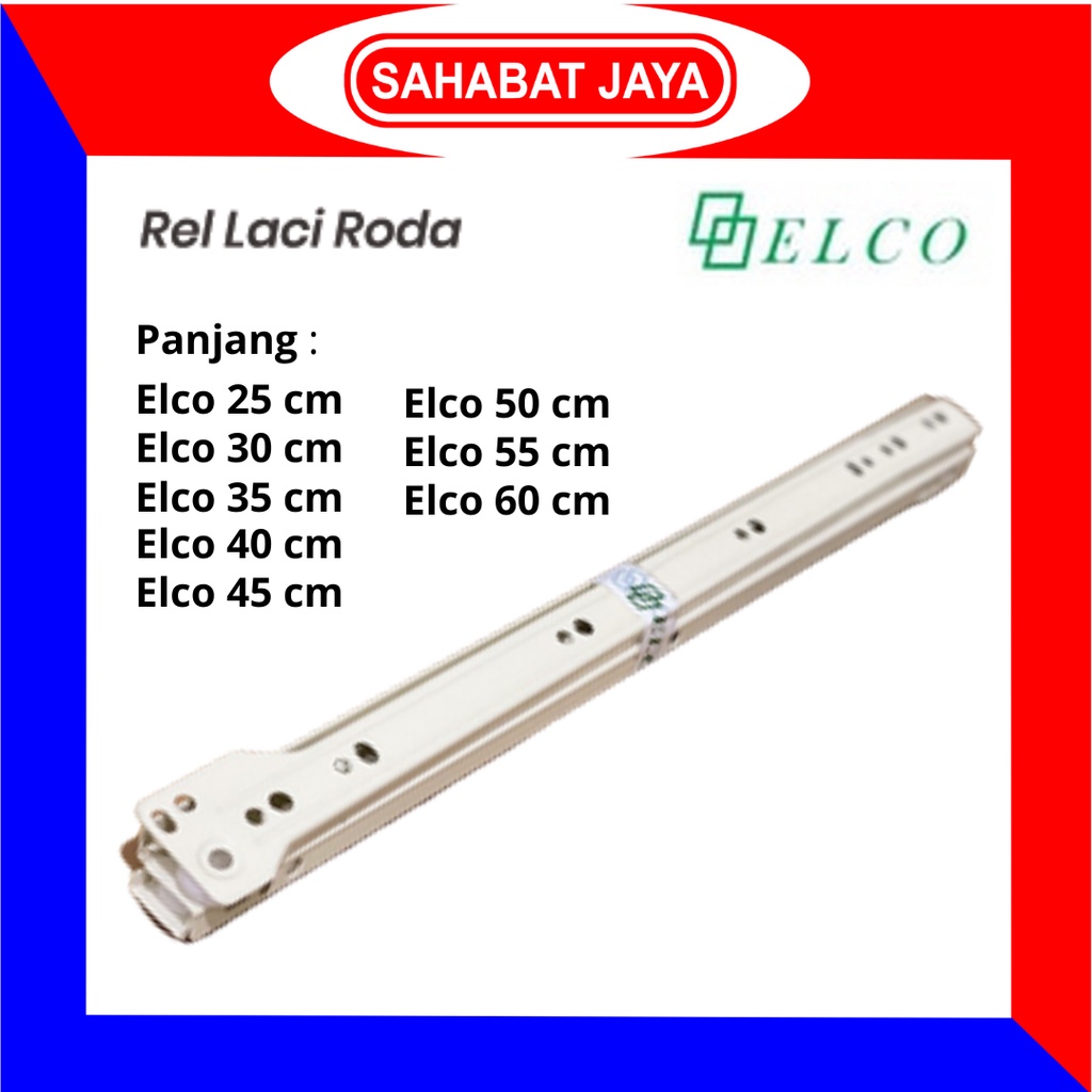 Jual Rel Laci Roda Furniture Drawer Slide ELCO HUBEN Cream Putih 25/30/35/40/45/50/55/60 CM ...