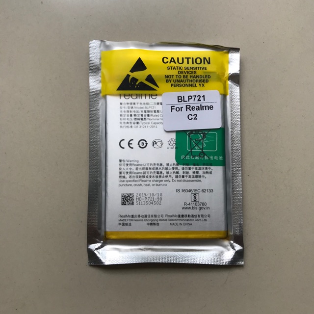 Jual Battery Realme BLP-721 ORI / Baterai Realme C2 / BLP721 | Shopee ...