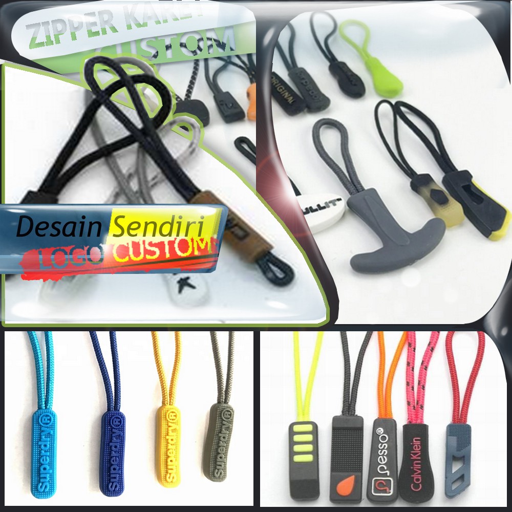 Jual ZIPPER PULLER KEPALA RISTLETING KARET CUSTOM HEAD SLETING RUBBER ...