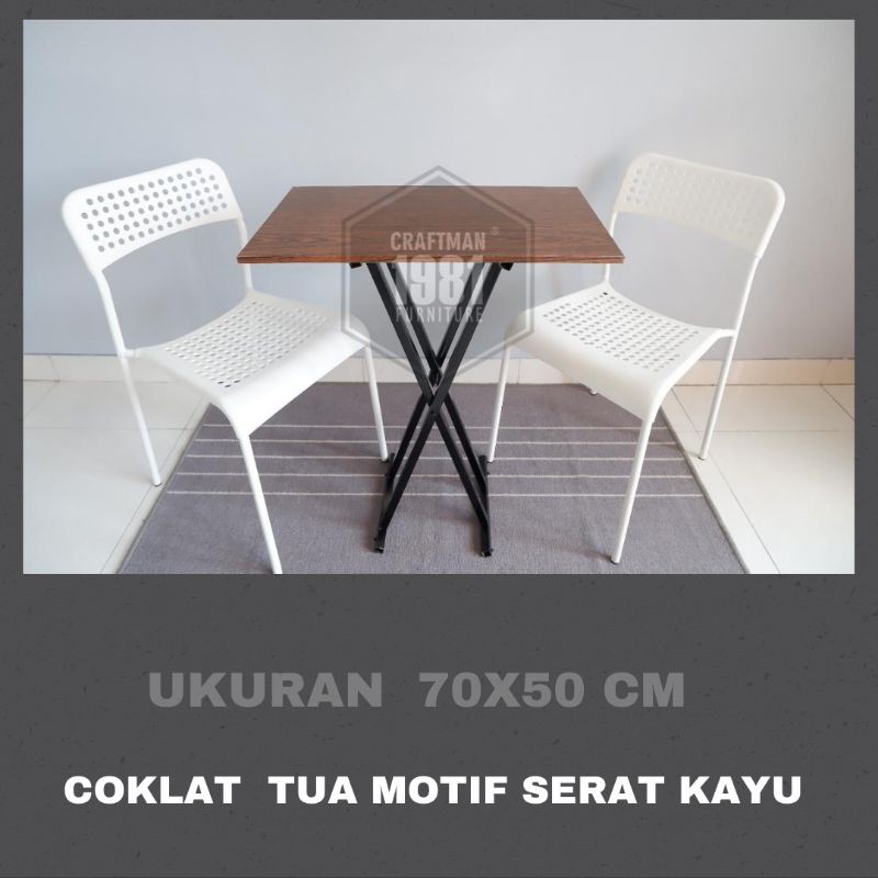 Jual MEJA LIPAT COKLAT TUA SERAT KAYU 70X5CM/MEJA CATERING/MEJA CAFE ...