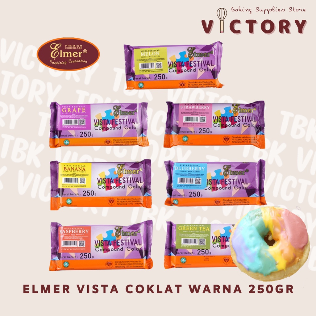 Jual [250gr] Elmer Compound VISTA Festival Coklat Batang Warna - Green ...