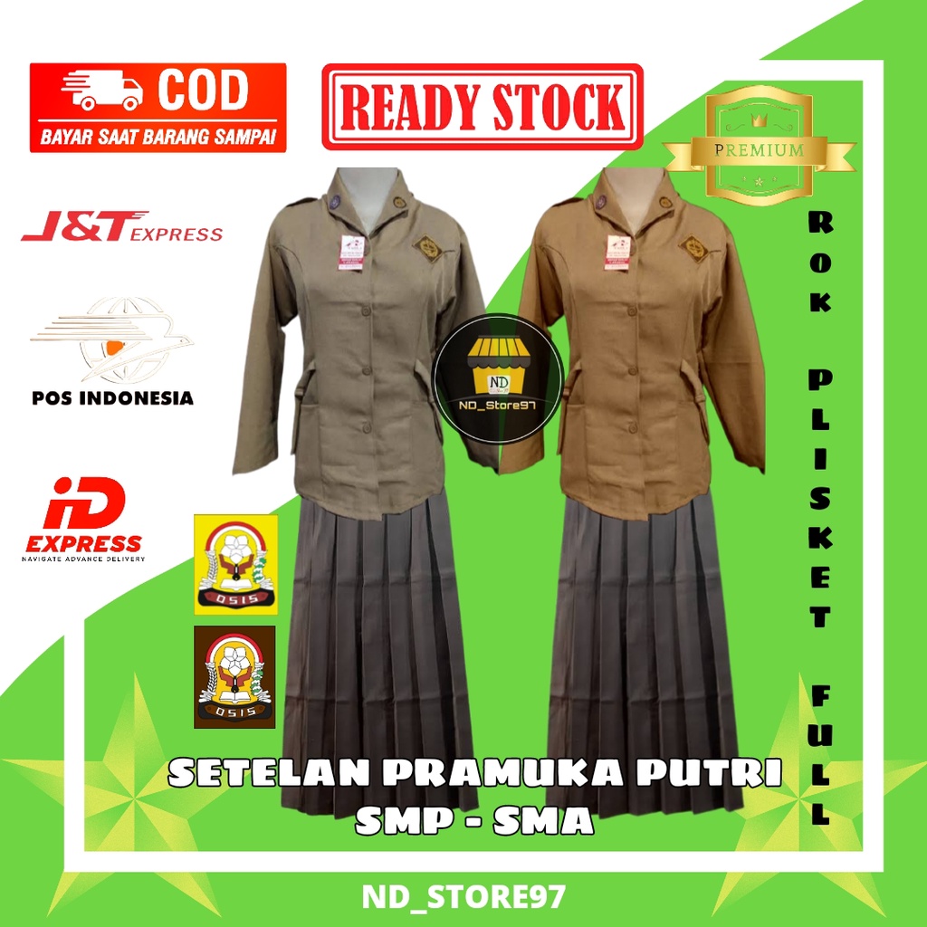 Jual Setelan Seragam Pramuka SMP SMA Pembina Model Baju Kemeja Tali ...