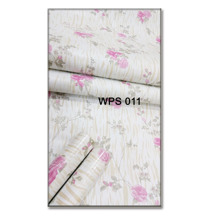 Jual WPSBGS WPS011 PINK FLOWER N GOLDEN MOTIF 45CMX5M WALPAPER STIKER ...