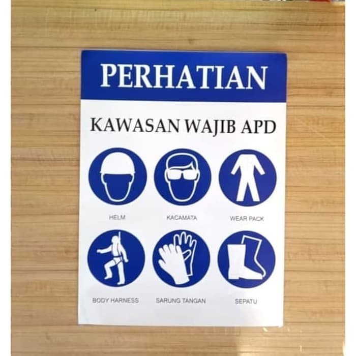 Jual stiker sign kawasan wajib apd sticker safety rambu k3 30x40cm ...