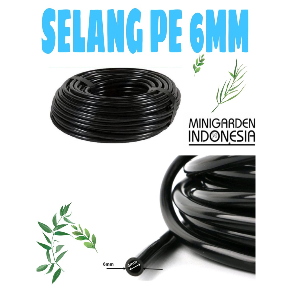Jual SELANG PE 6MM ECER PER METER siram irigasi taman fertigasi 4/6mm ...