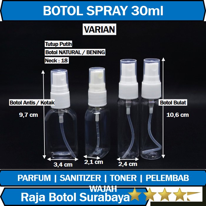 Jual Botol Spray 30 ml Sprayer PET Semprotan Handsanitizer Antiseptik ...