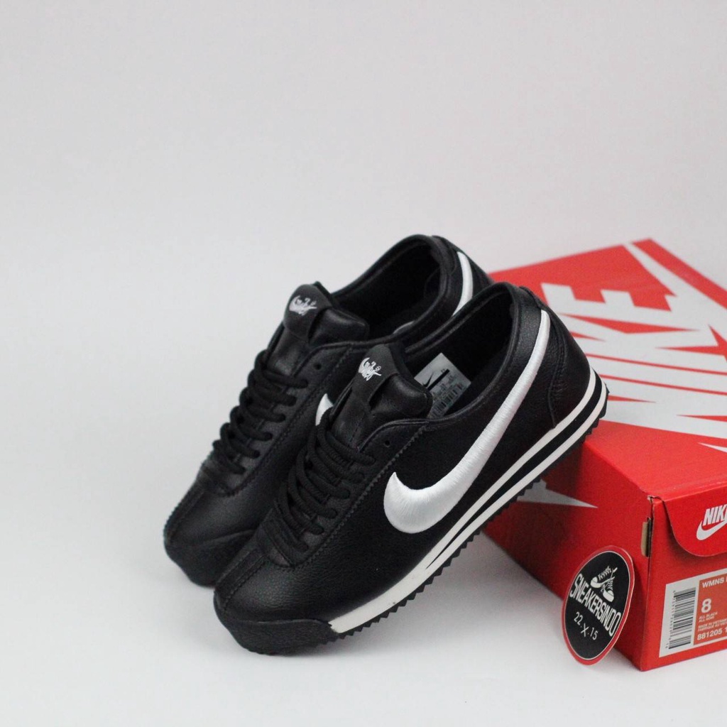 Jual Sepatu NIKE Cortez sl '72 All Full Black Noir Hitam Polos | Shopee ...