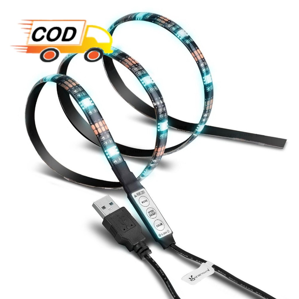 Jual Lampu LED Strip RGB Waterproof 100CM USB 5V Banyak Mode Dengan ...