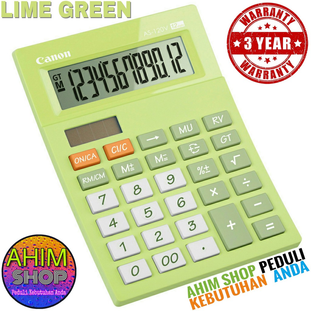Jual Canon AS-120V Calculator 12 Digit Kalkulator Meja Kantor Tenaga ...