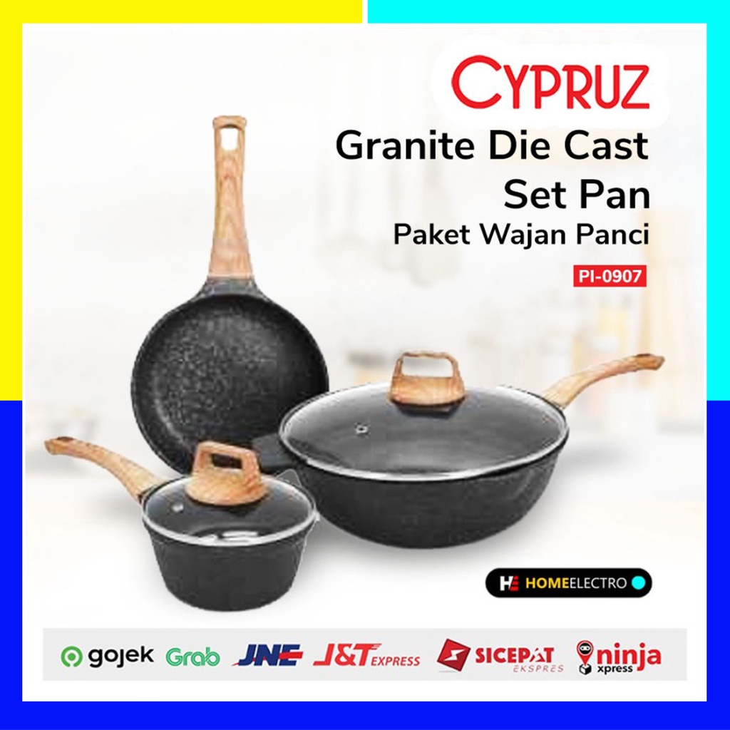 Jual Cypruz PI-0907 Granite Die Cast Set Pan Set of 5 Pcs Paket Wajan ...