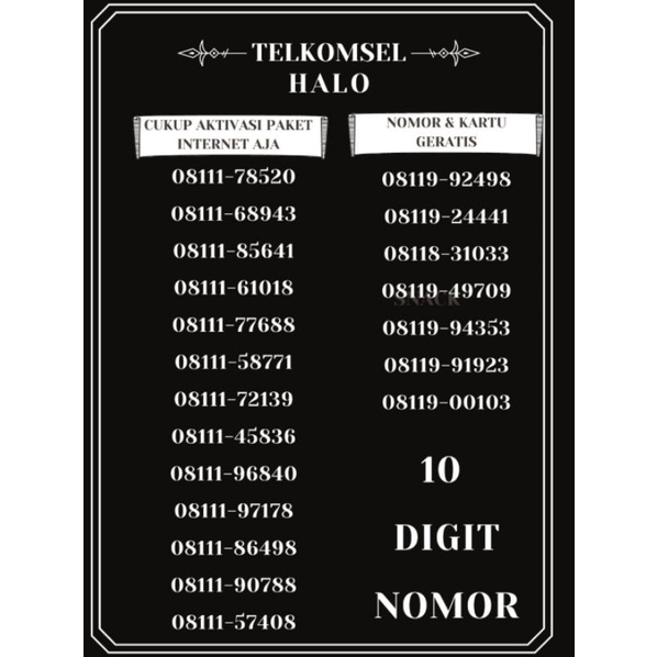 Jual Nomor Cantik Telkomsel Halo Pascabayar khusus Nelpon / Bisa ...