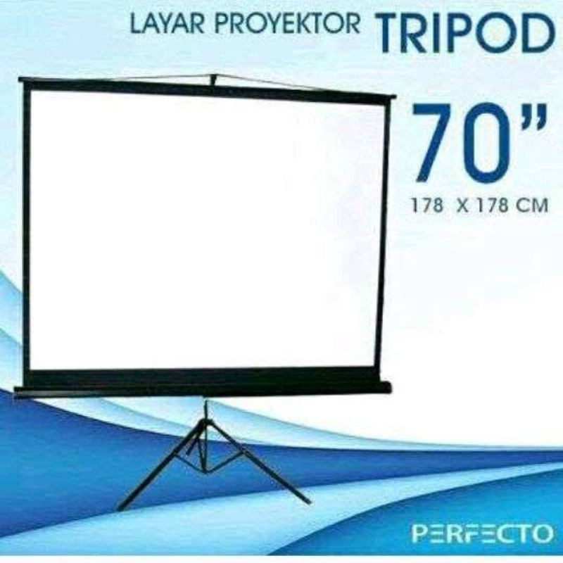 Jual RH-MDN Layar Proyektor 70 inci Tripod 178cm x 178cm 70" 70 Inch Layar projektor Presentasi ...
