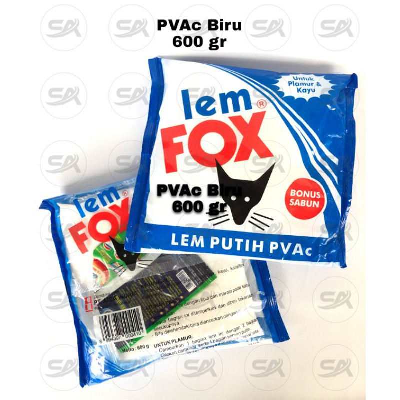 Jual LEM FOX PVAC BIRU (600gr) LEM PUTIH KAYU PLAMIR SLIME KERTAS ...