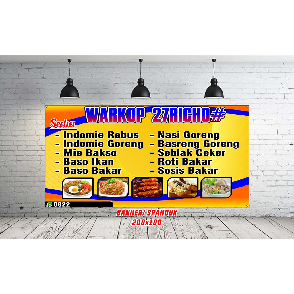 Jual Spanduk Warkop, Banner Warung Kopi 200x100cm COD | Shopee Indonesia
