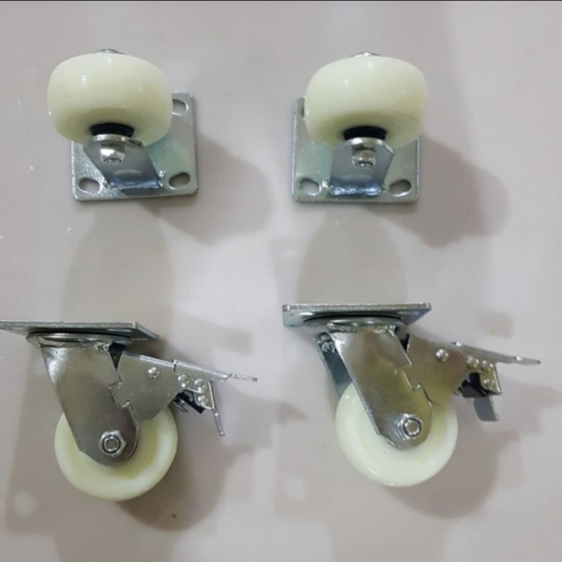 Jual Roda Nilon Heavy Duty 4 inch 1 set 2Rem dan 2Mati | Shopee Indonesia