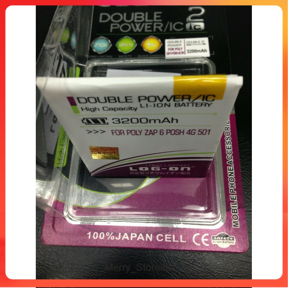 Jual Batere Batre Baterai Double Power IC Log-On POLYTRON ZAP 6 POST 4G 501 | Shopee Indonesia