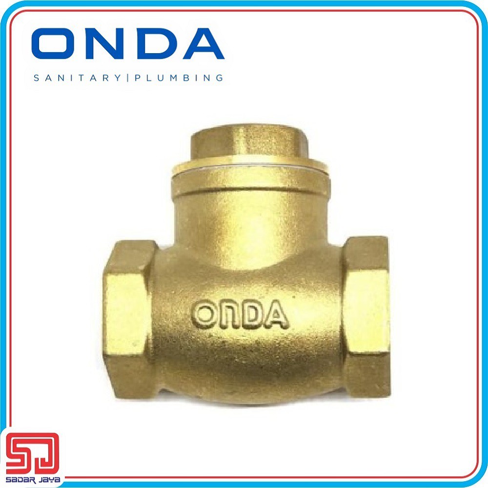 Jual ONDA Check Valve 3/4" Katup Keran Kuningan Metal Brass Swing Check ...