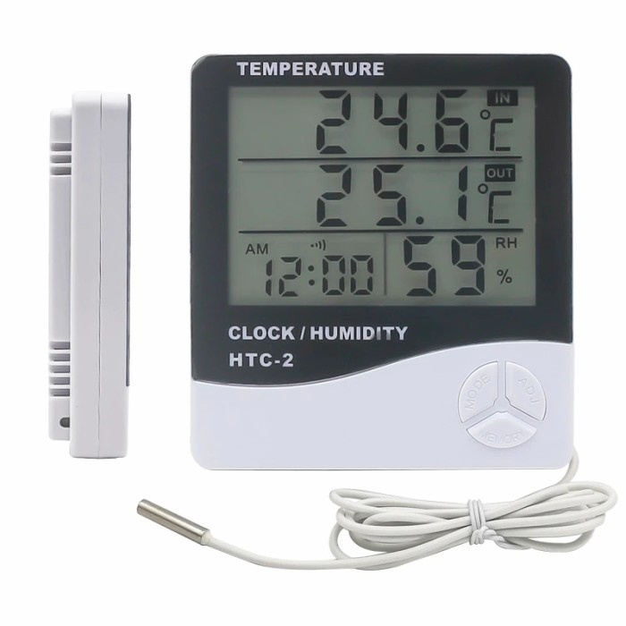 Jual Digital Clock Thermometer Hygrometer Humidity HTC-2 Jam Alarm HTC2 ...