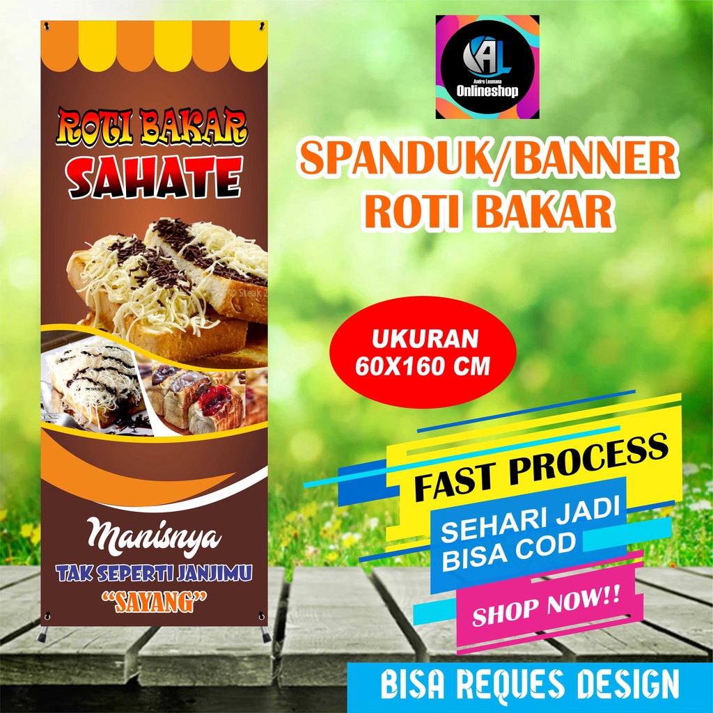 Jual Spanduk, Banner Berdiri Roti Bakar Sahate | Shopee Indonesia