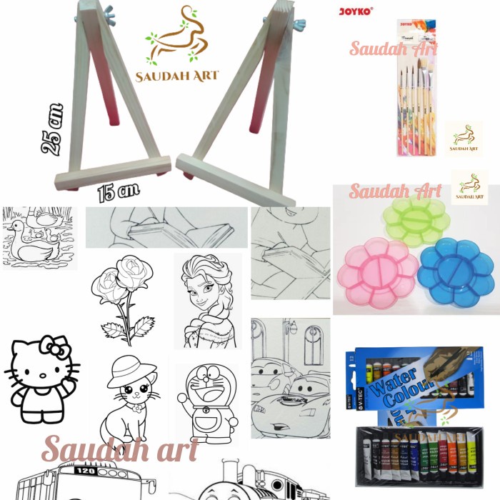 Jual Produk Terbaru Paket Lukis Sketsa Lengkap (Kanvas Sketsa,Palet ...