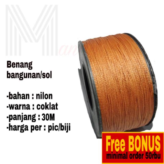 Jual Benang coklat ,benang sol 30meter | Shopee Indonesia