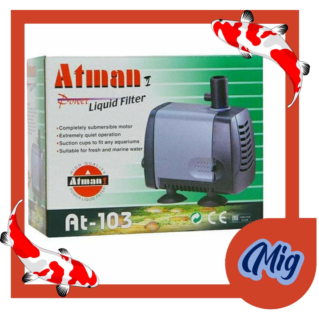 Jual pompa celup water pump ATMAN AT 103 aquarium hidroponik | Shopee ...