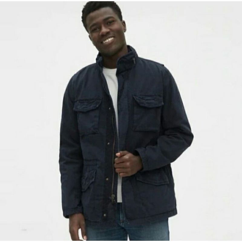 Jual JAKET G ** P PARKA HIDDEN HOOD MILITARY JACKET NAVY ORIGINAL ...