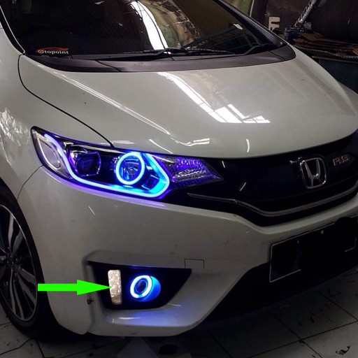Jual Lampu Kabut Mobil Fog lamp LED ANGEL EYES 3" 76MM BIRU MERAH ...