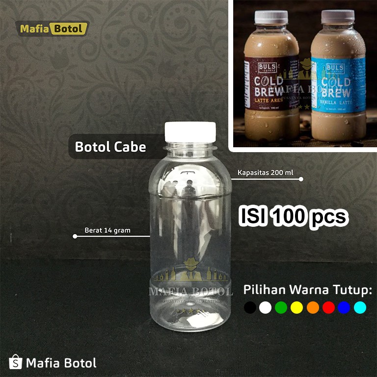 Jual Botol Plastik cabe 200 ml isi 140 pcs Tebal Murah Kecil Bening ...