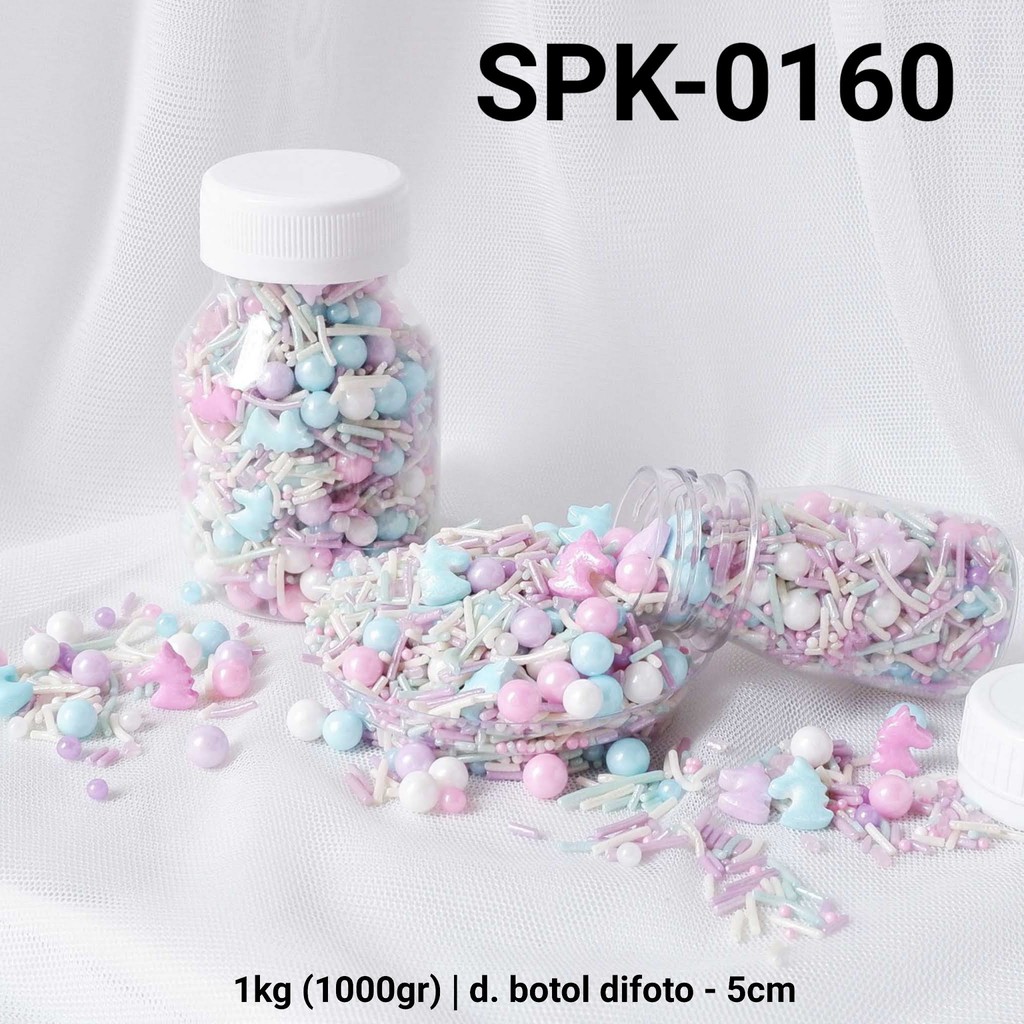 Jual SPK-0160 Sprinkles sprinkle sprinkel 1kg 1 kilo unicorn warna ...