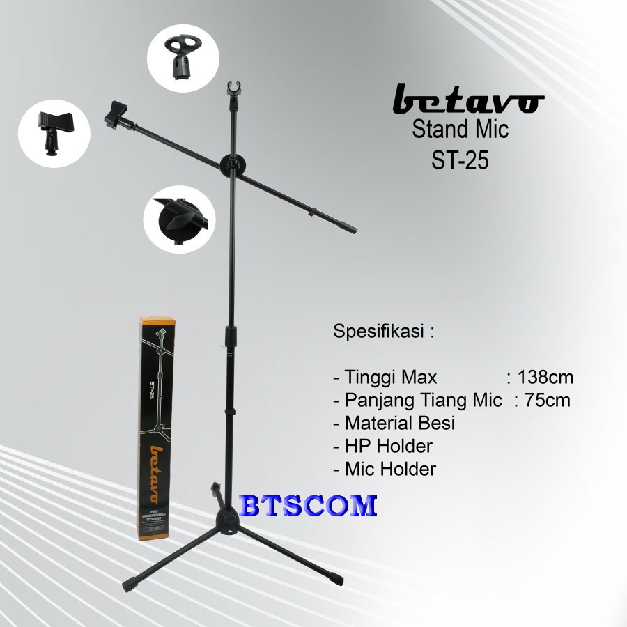 Jual Stand Mik lantai BETAVO ST25 Holder Microphone Tiang Mic | Shopee ...