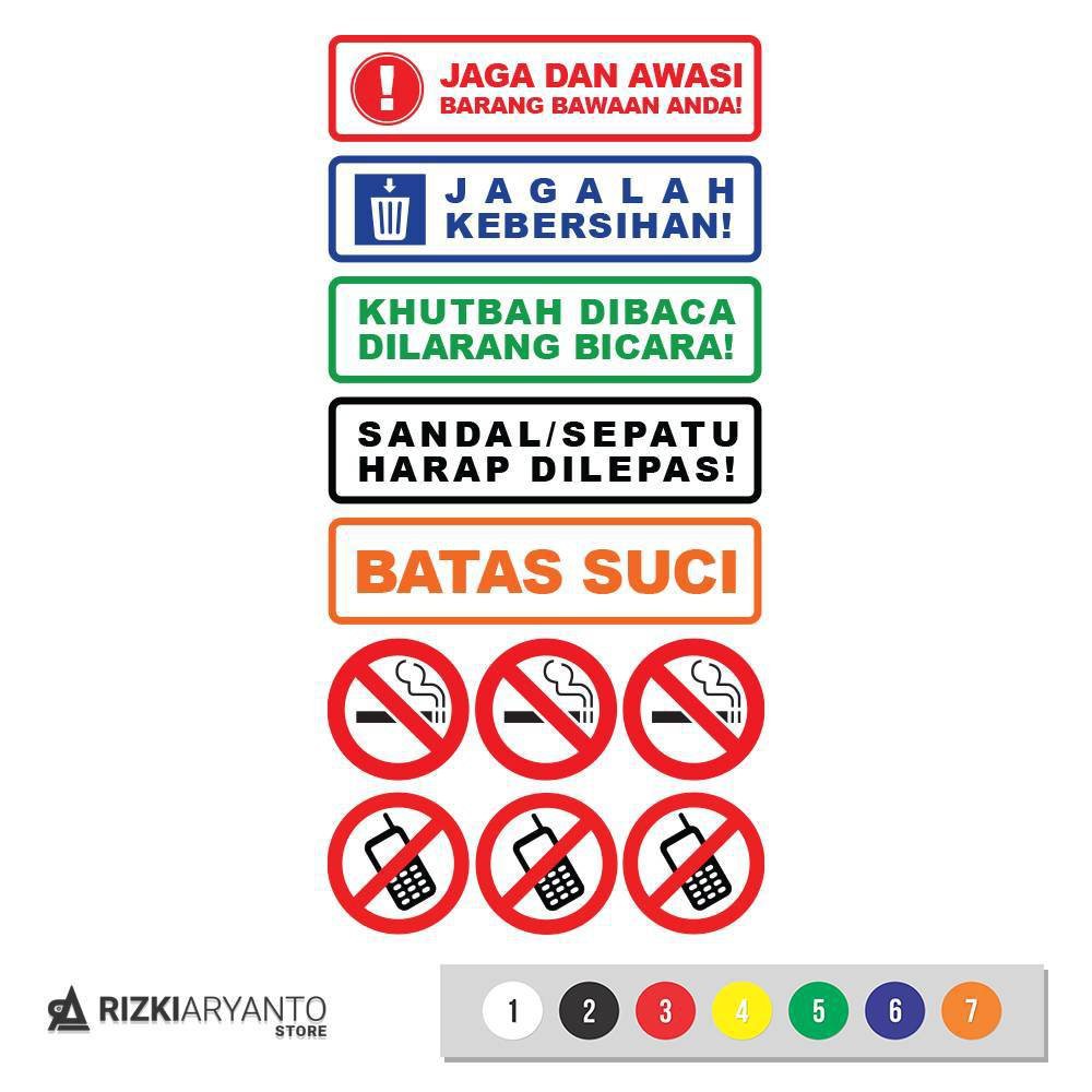 Jual Stiker Tanda Peringatan di Mesjid Masjid Mushola Sticker | Shopee ...