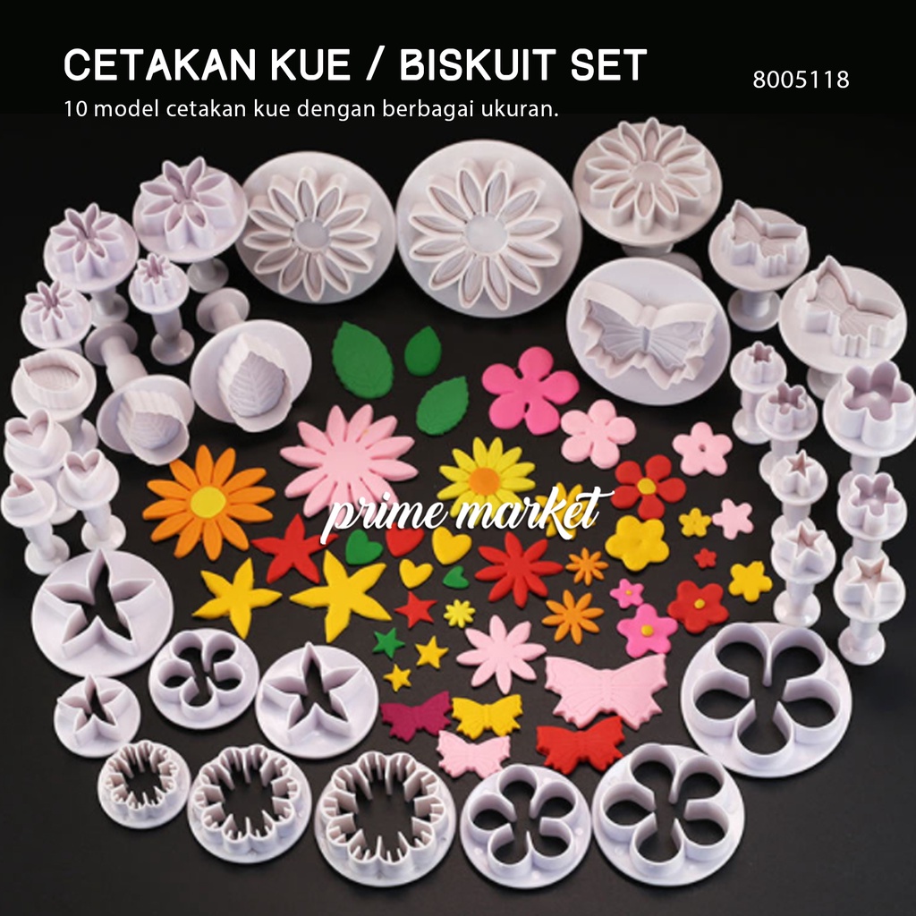 Jual Cetakan Fondant Bunga Set / Cetakan Dekorasi Kue / Fondant Plunger ...