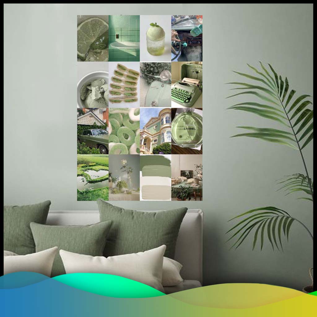 Jual Poster Dinding Kamar | Poster Retro Room Decor Aesthetic Green ...