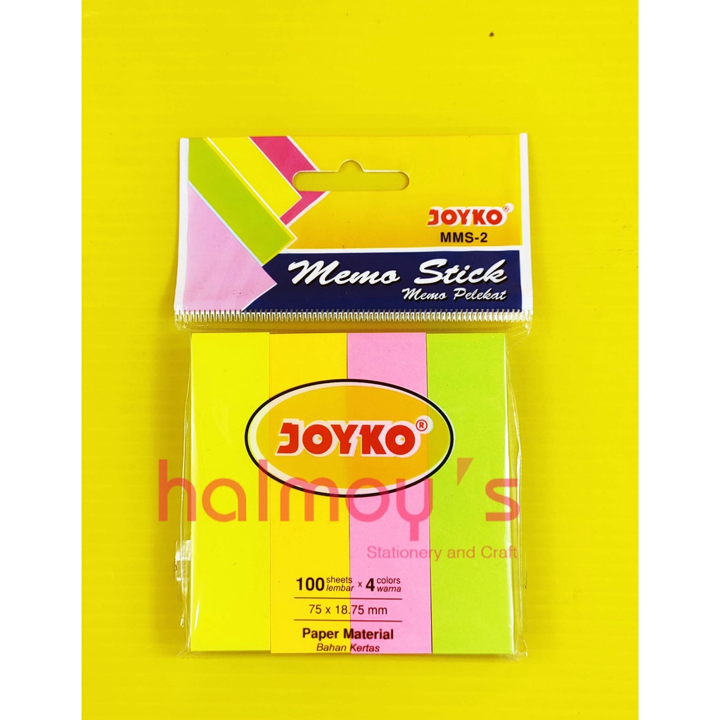 Jual MEMO STICK / STICKY NOTES JOYKO MMS - 2 ( 75 X 18,75 MM ) | Shopee ...