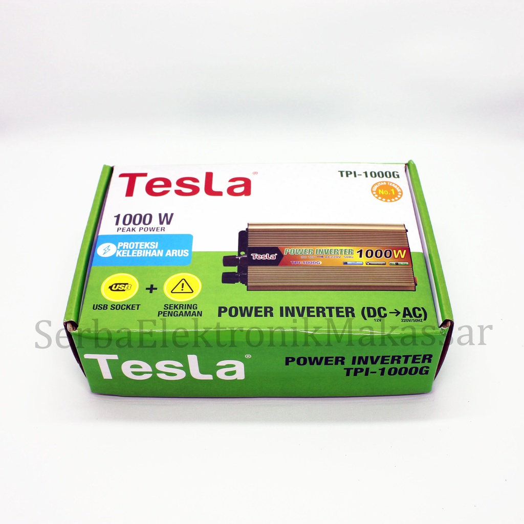 Jual Power Inverter 1000Watt Merk TESLA DC 12Volt to AC 220Volt ...