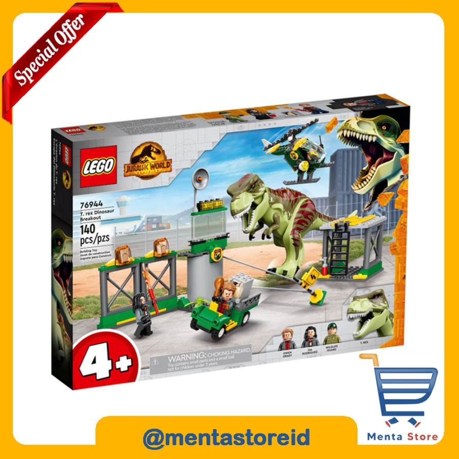Jual LEGO Jurassic World 76944 T. rex Dinosaur Breakout Dinosaurs ...