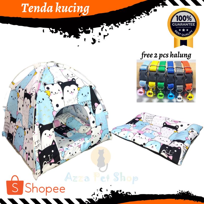 Jual tenda kucing anjing murah bahan satin include bantal kucing ...