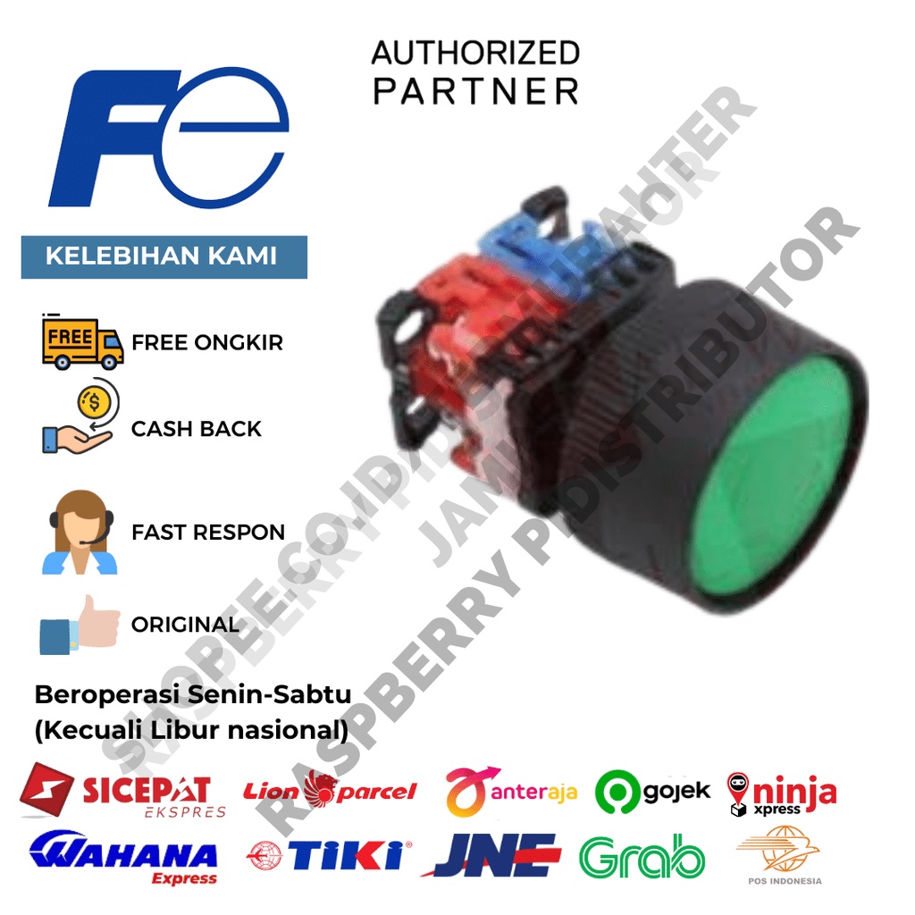 Jual FUJI AR22F5R-10 Pushbutton 22MM SERIES AR22 Flush Round Head 1NO ...