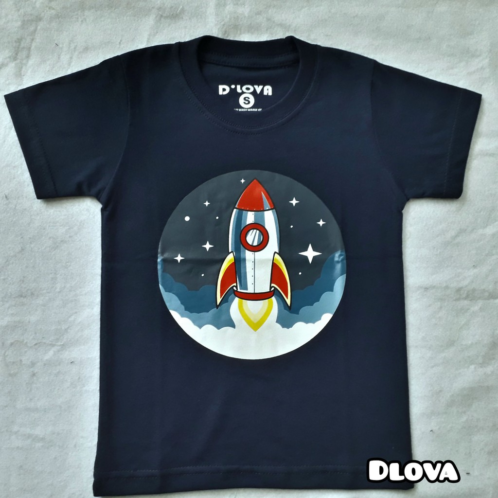 Jual kaos anak sablon karakter roket 8bln-6thn | Shopee Indonesia