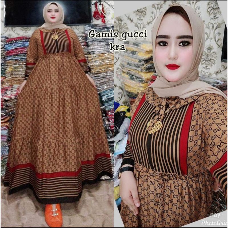 Jual Gamis Gucci kra size standar dan jumbo | Shopee Indonesia