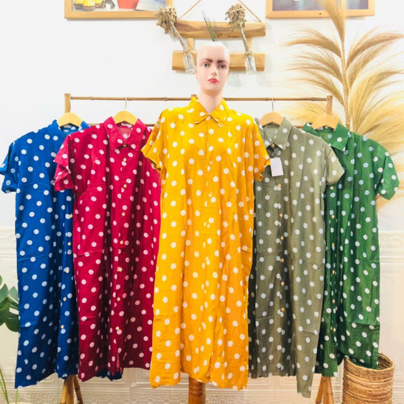 Jual DASTER DELIA (KERAH+KANCING SAMPAI BAWAH) | Shopee Indonesia
