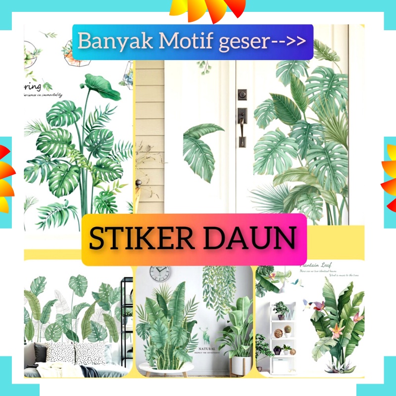 Jual WALLSTICKER WALL STICKER STIKER DINDING MINIMALIS DAUN PISANG D1 POHON KAKTUS MONSTERA ...