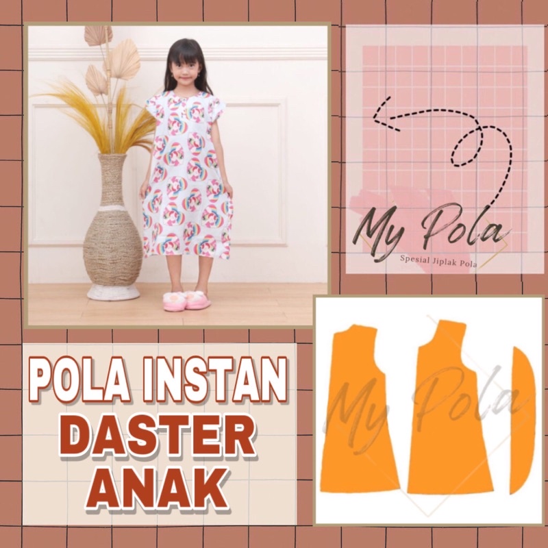 Jual [COD]Pola instan daster singlet anak - pola daster mypola - pola jiplak daster | Shopee ...