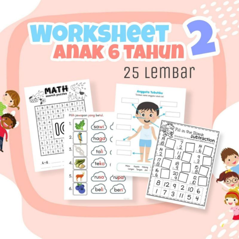 Jual lembar kerja anak (worksheet paud ) anak 2-6tahun | belajar ...