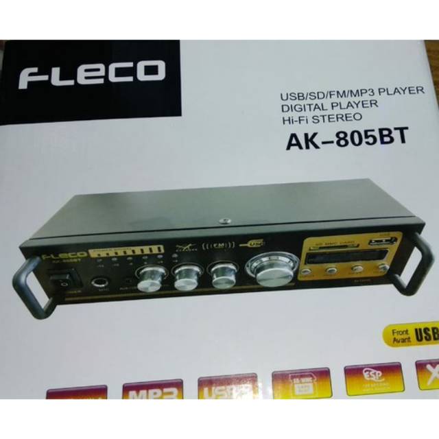 Jual Amplifier FLECO AK-805BT ( Bluetooth) Stereo Karaoke + Mp3 player ...