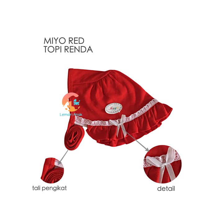 Jual PROMO BAJU ANAK!!! MIYO Red Topi Little Missy (Renda) | Shopee ...