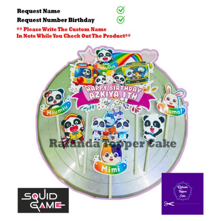 Jual Topper ulang tahun toper kue ultah baby bus & coco m3lon | Shopee ...
